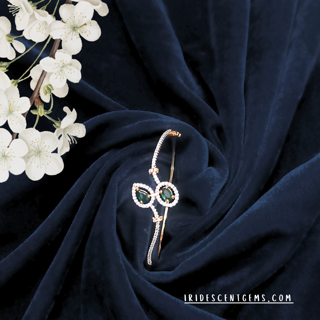 Radiant Elegance: American Diamond Bangle Bracelet – Iridescent Gems